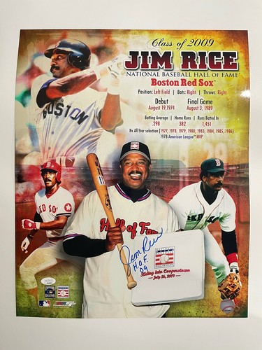 Jim Rice Autographed Hall of Fame Collage 16x20 Photo with HOF 09 ...