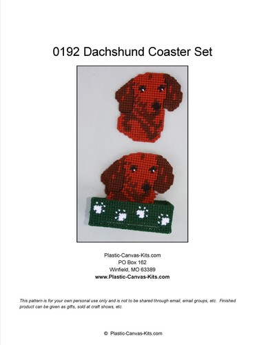 Dachshund Dog Coaster Set-Plastic Canvas Pattern or Kit | eBay
