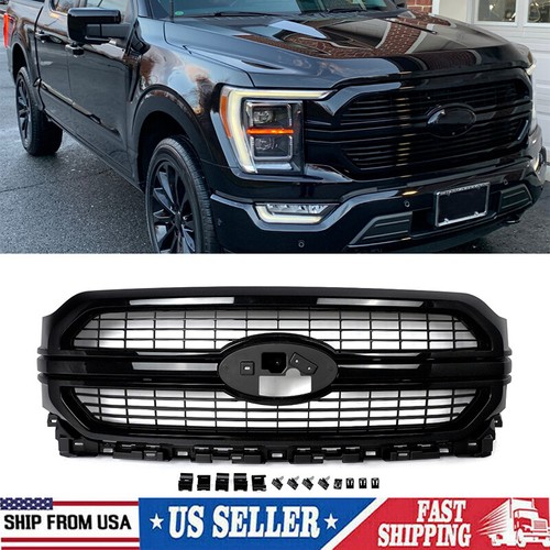 For 2021 2022 2023 Ford F150 F-150 LIMITED XLT Agate Black Front Bumper ...
