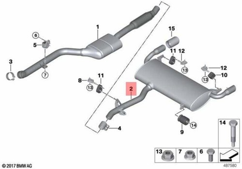 Genuine BMW G02 X4 20iX SAC Rear Silencer 18308693940 | eBay