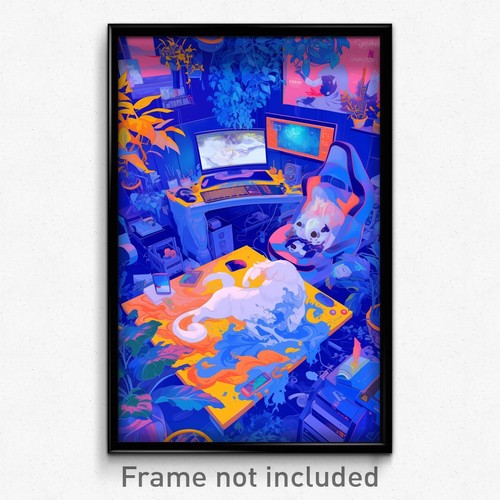 Art Poster - Urban Gaming Room (Psychedelic Trippy Weird 11x17 Cartoon ...