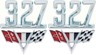 V-Flags + 327 Fender Emblems 12pc Set w/retainers Camaro Chevelle Nova ...