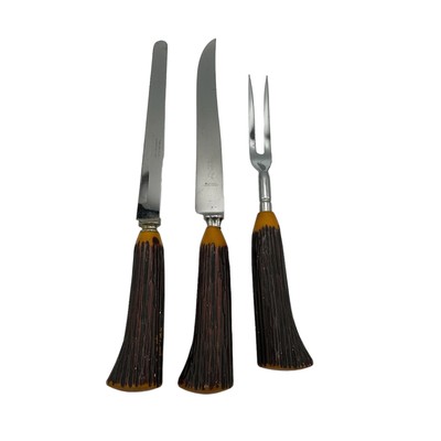 Bone Handle Carving Set In Collectible Cutlery for sale | eBay
