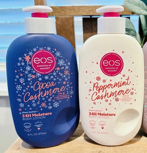 New Eos Holiday Body Lotion Limited Edition Peppermint & Cocoa Cashmere ...