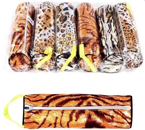 48 Pce Assorted Animal Pront Design Pencil, Make Up Utility Bag. Bulk ...