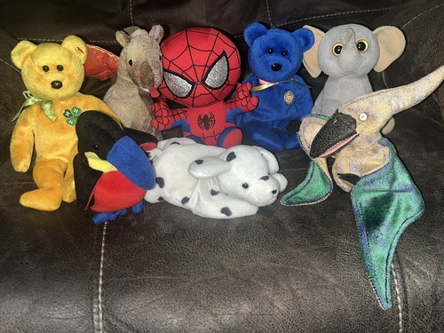 Ty Beanie Babies Clubby, Scorch, Kiwi, Sparky, Spiderman, Swoop, 4-H ...