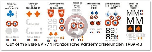 Peddinghaus 1/72 French Tank Markings 1939-1940 WWII No.1 (7 tanks ...