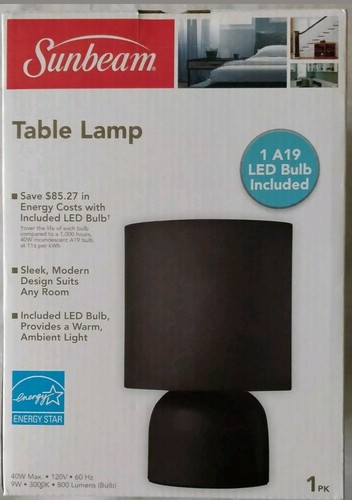 SUNBEAM TABLE LAMP LED LIGHT BRAND NEW IN THE BOX BLACK | eBay