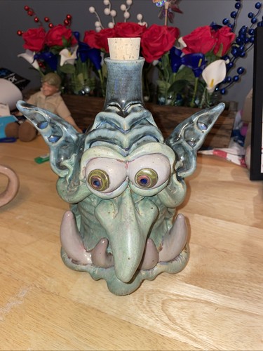 Super Cool Phelps 2022 10” Angry Pottery Face Jug See Pics! | eBay