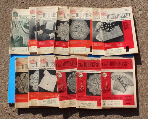 The Workbasket Magazines, Lot of 13, 1956 to 1959, Knitting, Crocheting ...