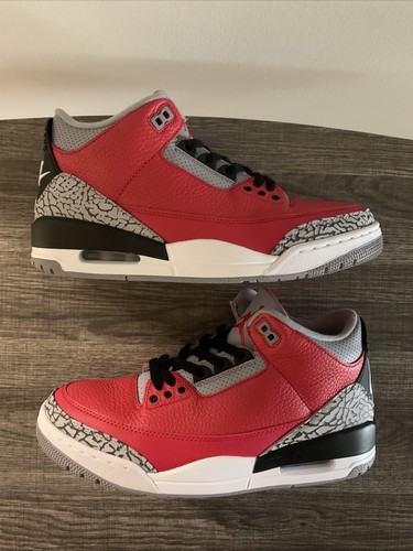 Size 9 - Air Jordan 3 Retro Unite Fire Red Cement Grey Black White True ...