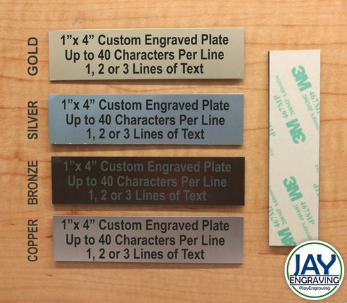 Custom Engraved 1x4 Plate - Adhesive-Backed Personalized Customized ...