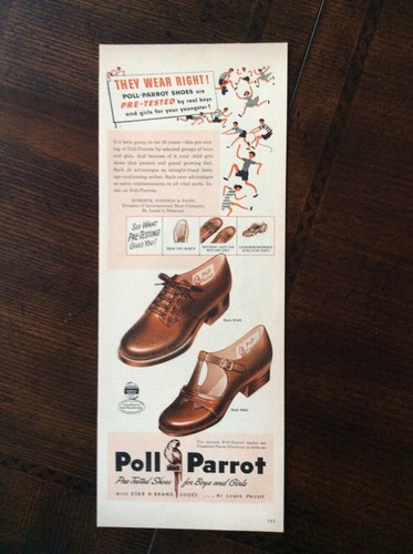 1947 vintage original ad Poll Parrot Pre-Tested Shoes For Boys And ...