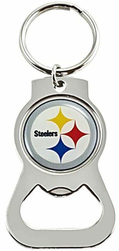 PITTSBURGH STEELERS STAINLESS STEEL BOTTLE-OPENER KEY TAG CHAIN RING #3 ...