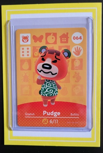 Pudge - 64 - 064 - Series 1 - Authentic Animal Crossing Amiibo Card | eBay