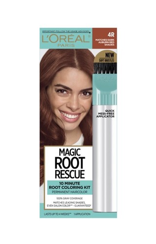 L'OREAL Magic Root Rescue 10 Minute Root Coloring Kit, 4R Dark Auburn ...