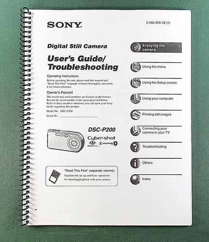 Sony DSC-P200 Instruction Manual: 99 Pages & Protective Covers! | eBay
