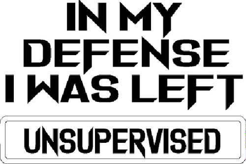 Funny In My Defense I Was Left Unsupervised Decal (6 Inches By 4 Inches ...