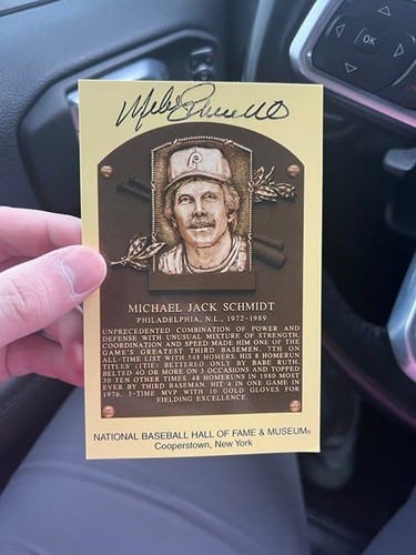 Mike Schmidt Signed Autograph Hall of Fame Postcard Phillies | eBay