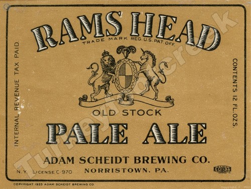 Rams Head Pale Ale Beer Label 9" x 12" Metal Sign | eBay