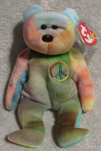 Ty Beanie Baby Peace Bear DOB October 2, 1998 MWMT Free Shipping ...