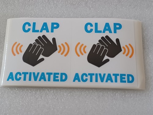 Funny Prank Sticker x2 - "Clap Activated" (comedy) two 2-inch decal ...