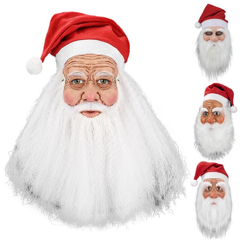 Santa Claus Facepiece Christmas Facepiece Cosplay Realistic Full Over ...