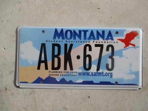 Montana Education license plate # ABK = 673 | eBay