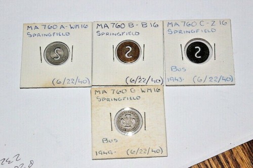 #A3260,FOUR Springfield MA Vintage Railway Tokens | eBay