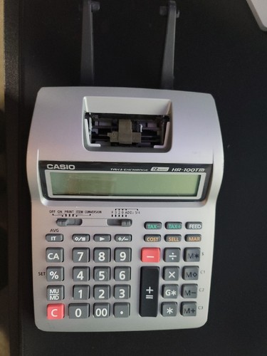 CASIO HR-100TM 12 Digits Tax & Exchange Printing Calculator TESTED ...