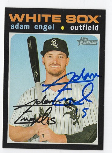 ADAM ENGEL Signed Autographed 2020 Topps Heritage Baseball Card White ...