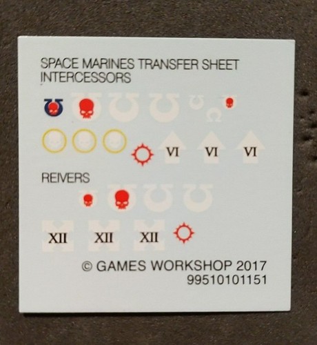 Warhammer 40k Intercessor Ultramarines Transfer / Decal Sheet | eBay