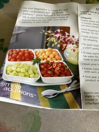 The Pampered Chef Simple Additions Set of 4 White Petite Dishes 2.5 ...