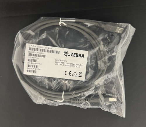 Lot of 10 Zebra USB CBA-U21-S07ZBR Barcode Scanner Cable 7ft | eBay