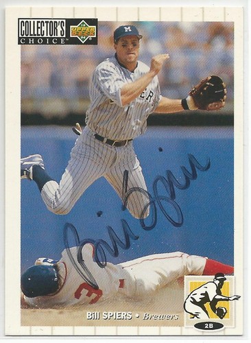BILL SPIERS Autographed Signed 1994 UDCC card #264 Milwaukee Brewers ...