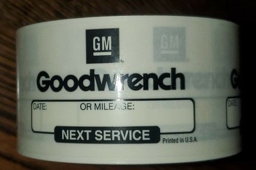 GM Goodwrench Oil Change Reminder Sticker Clings | eBay