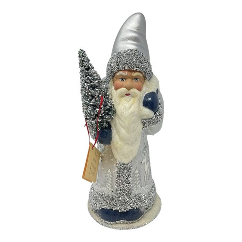 Ino Schaller Silver and White Forest Santa German Paper Mache Candy ...