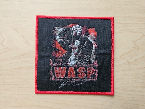 WASP, SEW ON RED BORDER WOVEN PATCH | eBay
