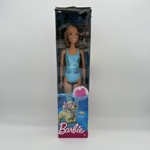 Barbie WATER PLAY BEACH SUMMER Doll Aqua Hawaiian Print Swimsuit Mattel ...