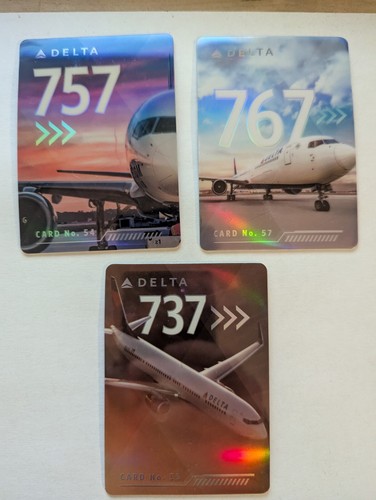 Delta Air Lines Trading Cards Lot Of 3 Boeing 737 757 767 | eBay