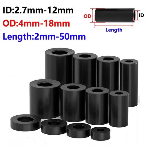 Black Nylon Spacers Plastic Standoff Washer ID 2.7-12mm OD 4-18mm ...