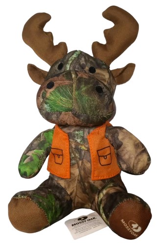 Mossy Oak Camouflage Camo Moose Plush Stuffed Animal Toy w/ Orange ...