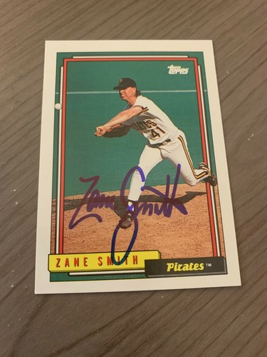 ZANE SMITH AUTOGRAPHED 1992 TOPPS BASEBALL CARD W/COA | eBay