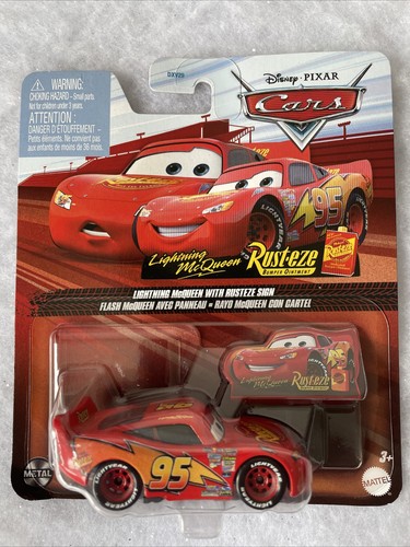Disney Pixar Cars Rusteze Lightning McQueen With Sign Official Mattel ...