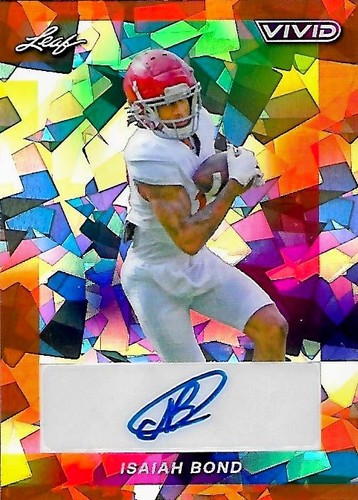 Isaiah Bond 2024 Leaf Vivid Orange Crystal Ice Auto Autograph 1/3 | eBay