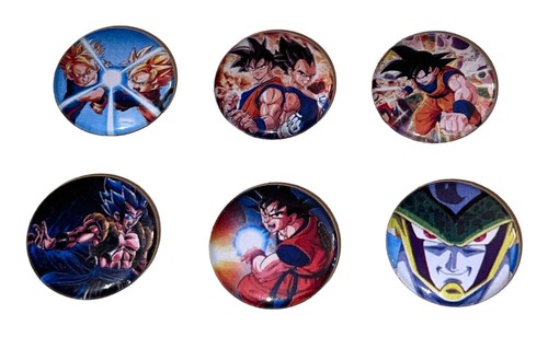 1" SET OF 6 DRAGON BALL Z CLASSIC ANIME BADGE LAPEL BUTTON PINS PINBACK ...