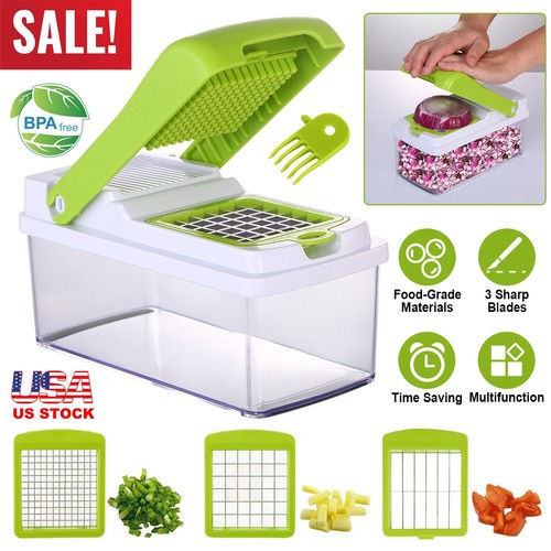 4in1 Food Vegetable Cutter Onion Fruit Dicer Chopper Veggie Slicer ...