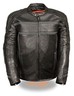 MILWAUKEE LEATHER MENS SIDE STRETCH MOTORCYCLE JACKET w/ REFLECTIVE ...