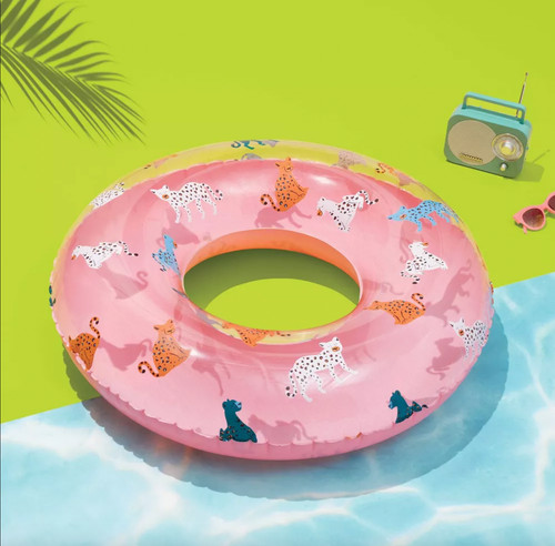 BRAND NEW Sun Squad 31" Diameter Cheetah Print Inflatable Pool Float ...