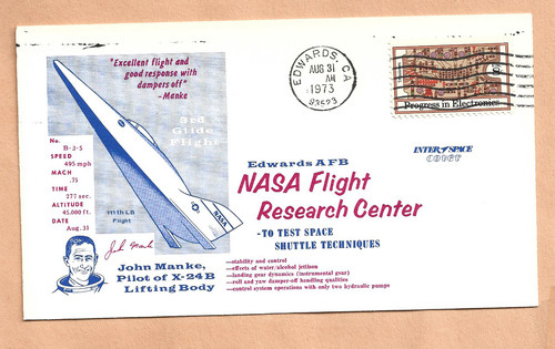 X-24B 3rd GLIDE FLT AUG 31,1973 EAFB INTER SPACE COVER NASA | eBay